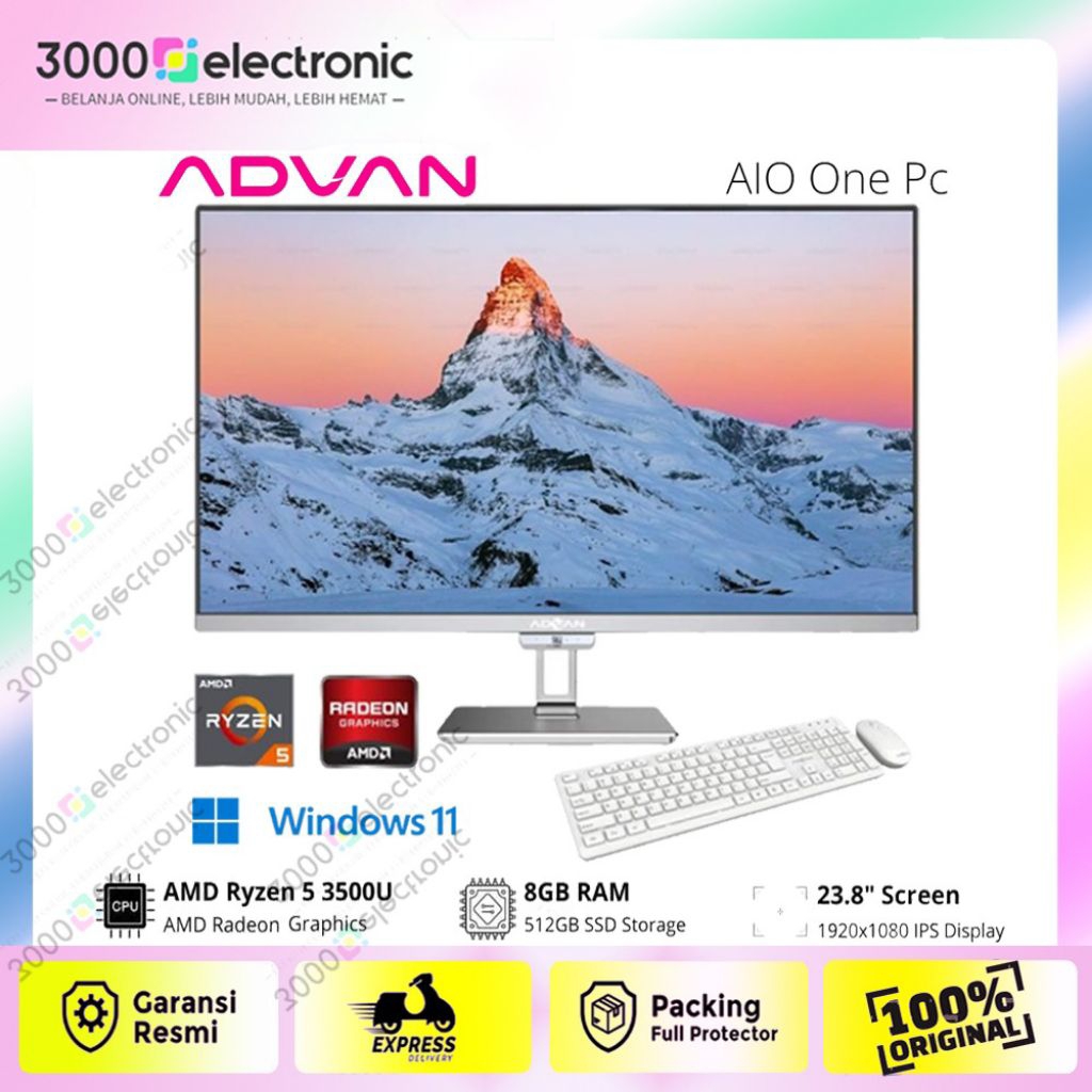 Jual ADVAN OnePC - AIO All-in-One Desktop 24" inch - AMD Ryzen 5 3500U ...