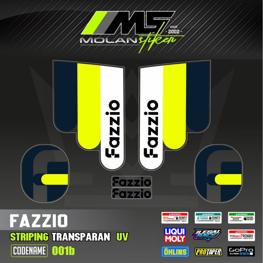 Jual Decal Sticker Striping Variasi Transparan Uv Fazzio 125 Striping ...
