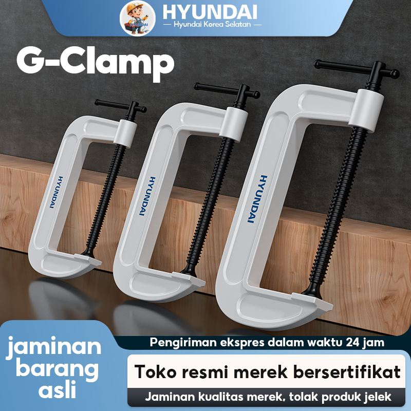 Jual HYUNDAI Clamp Penjepit Kayu 1" - 8" G Clamp Metal Catok Kayu G ...