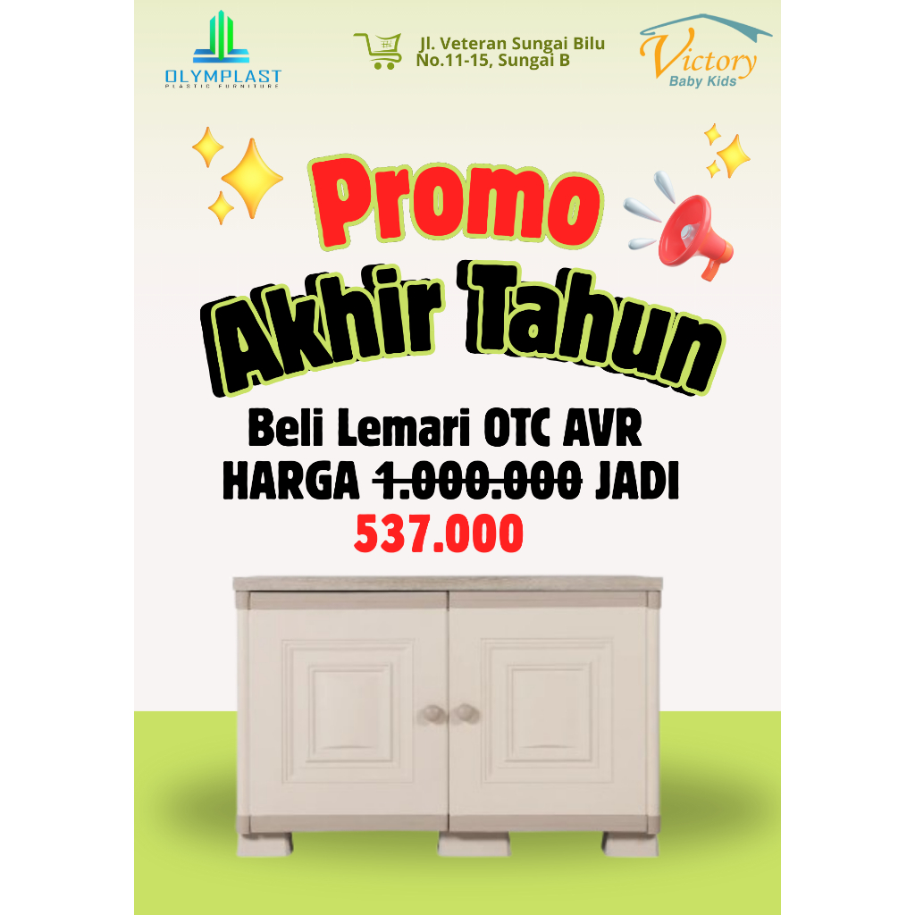 Jual Olymplast OTC AVR 2P Lemari Meja TV Nakas Rak TV Bufet Plastik 2 ...