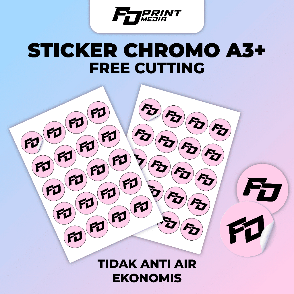 Jual FDPM | Cetak Sticker Chromo A3+ Cutting Kis Cut / Cutting Setengah ...