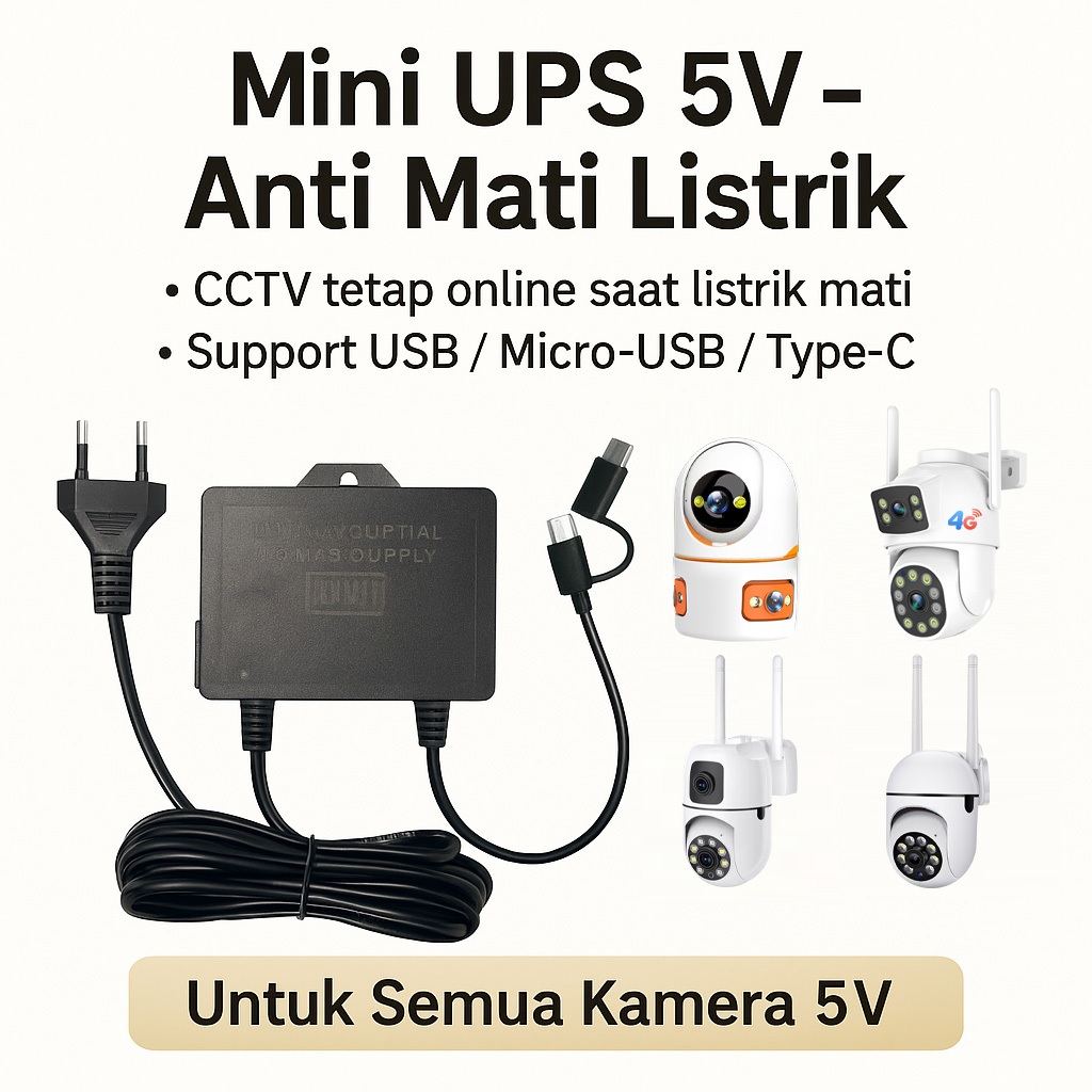 Jual Mini UPS 5V untuk CCTV – Anti Mati Listrik Power Cadangan USB Type ...