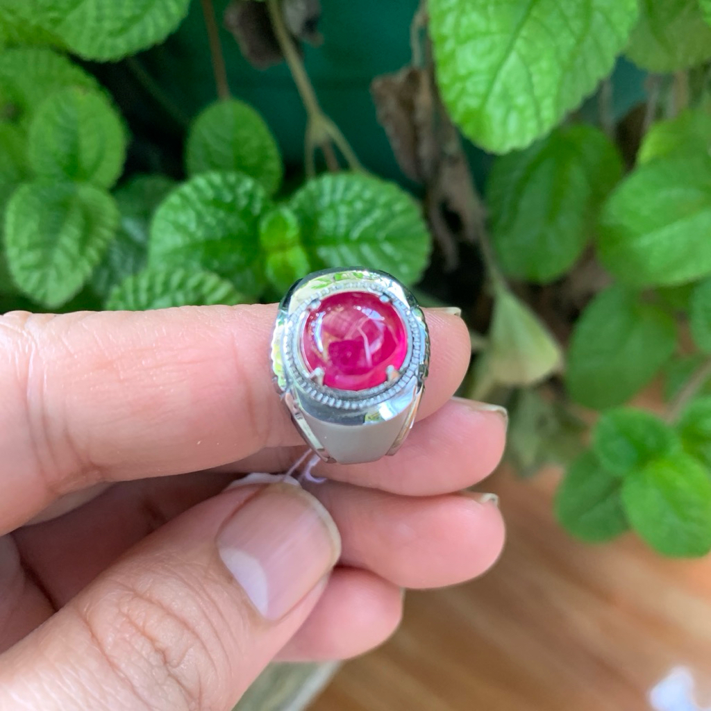 Jual Cincin Batu Natural Ruby Red Pigeon Blood HQ Memo Ring Monel Doff ...