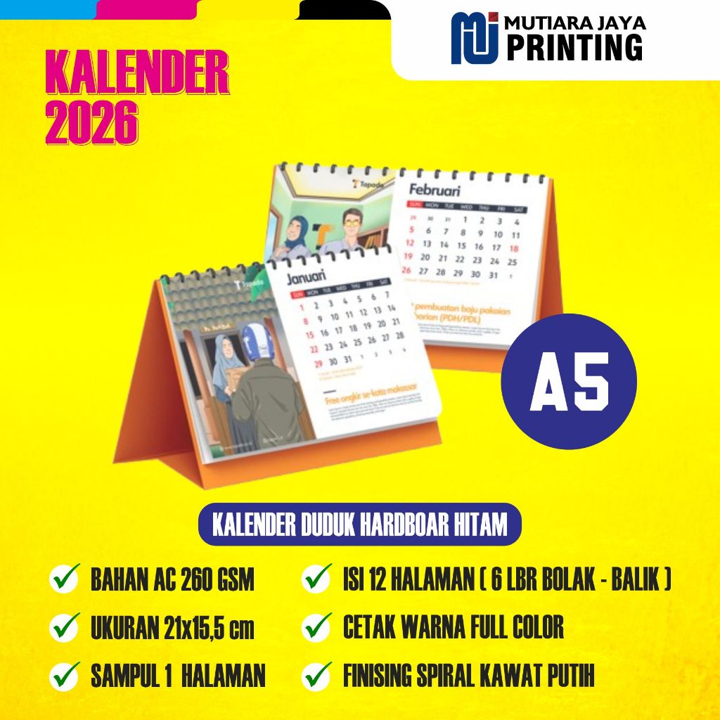 Jual Mutiara Jaya Printing Kalender Duduk Custom 2026 Cetak Kalendar ...