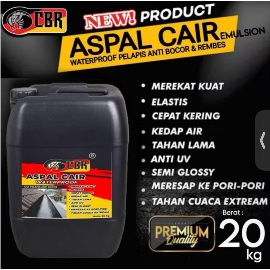 Jual ISI 20 KG ASPAL CAIR ASPHALT EMULSION WATERPROOFING ANTI BOCOR ...