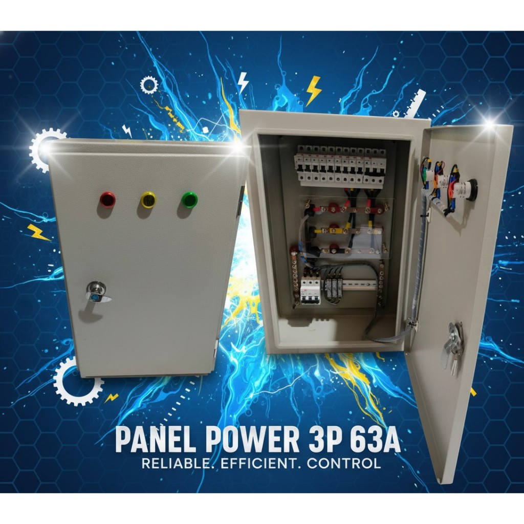 Jual Panel Power 3P 63A Lengkap dengan Pilot Lamp Display Volt Ampere ...