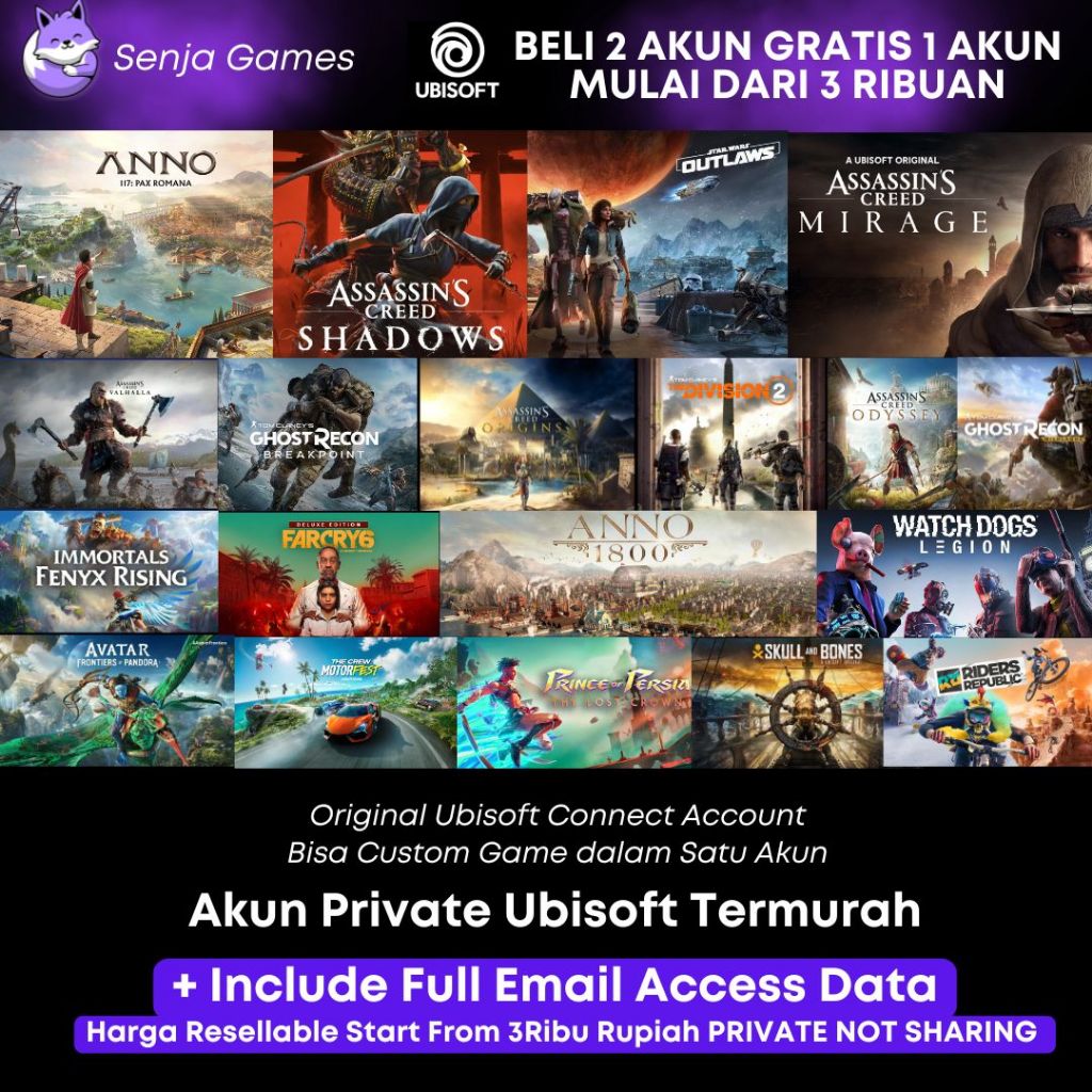 Jual Akun Private Ubisoft Connect Original PC Games Termurah BUKAN ...