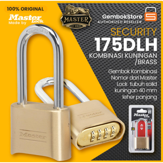 Jual Gembok Kombinasi Nomor MASTERLOCK Leher Panjang 175DLH | Shopee ...