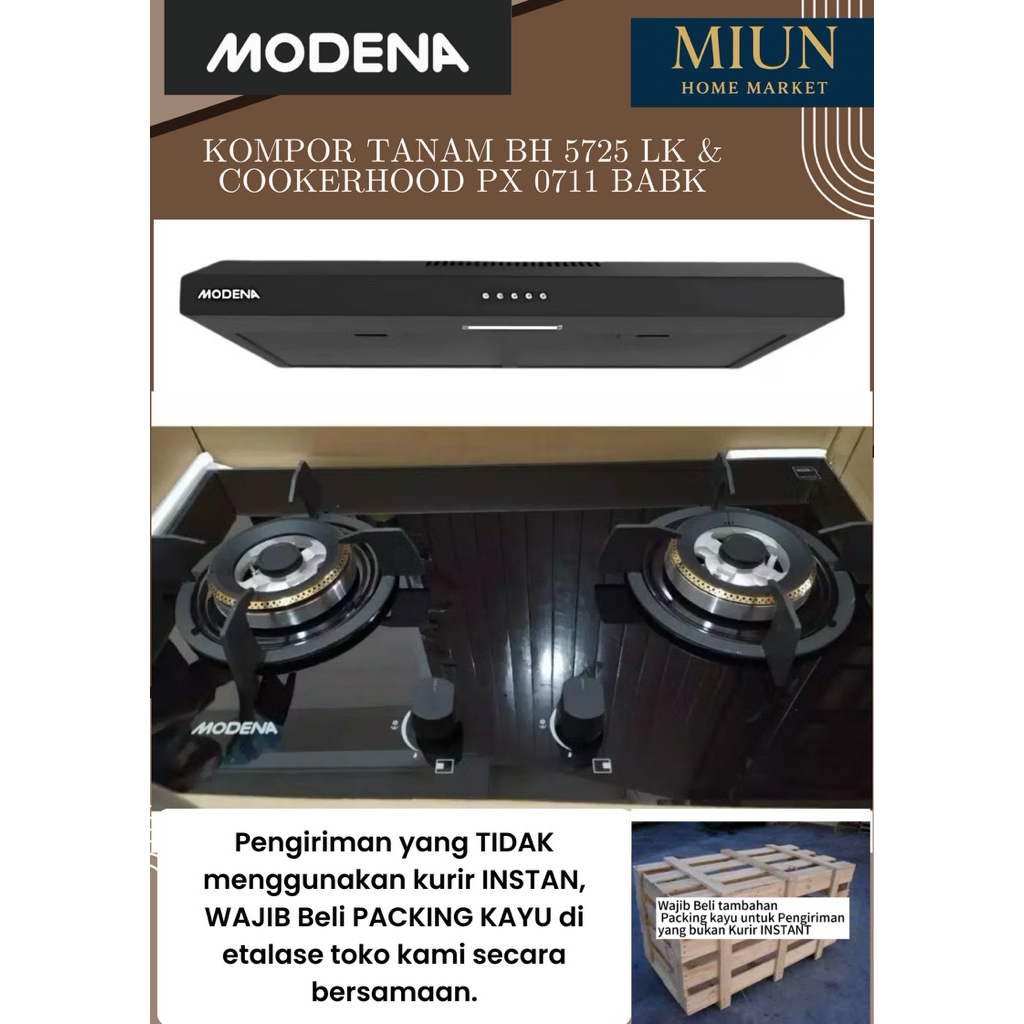 Jual Paket Kompor Tanam Modena Bh 5725 LK + Cookerhood Modena Px 7111 ...