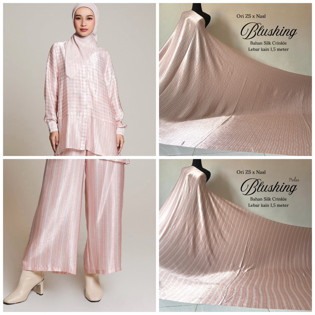 Jual Kain Ori ZS X NASL Motif Blushing Bahan Crinkle Silk ( HARGA ...