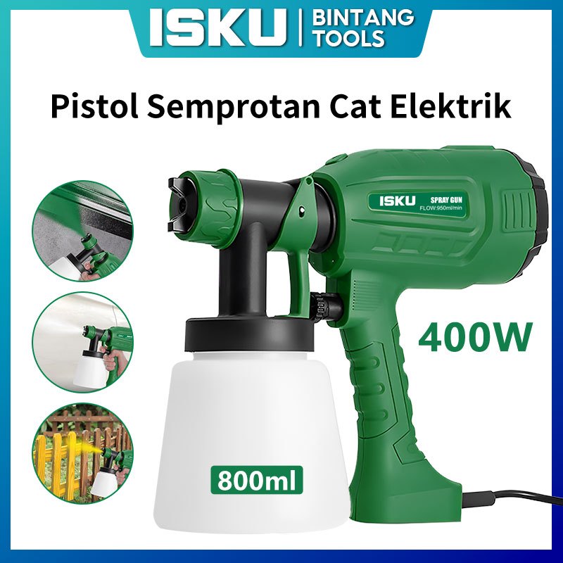 Jual ISKU Electric Spray Gun Alat Semprot Cat Pistol Semprotan Cat ...