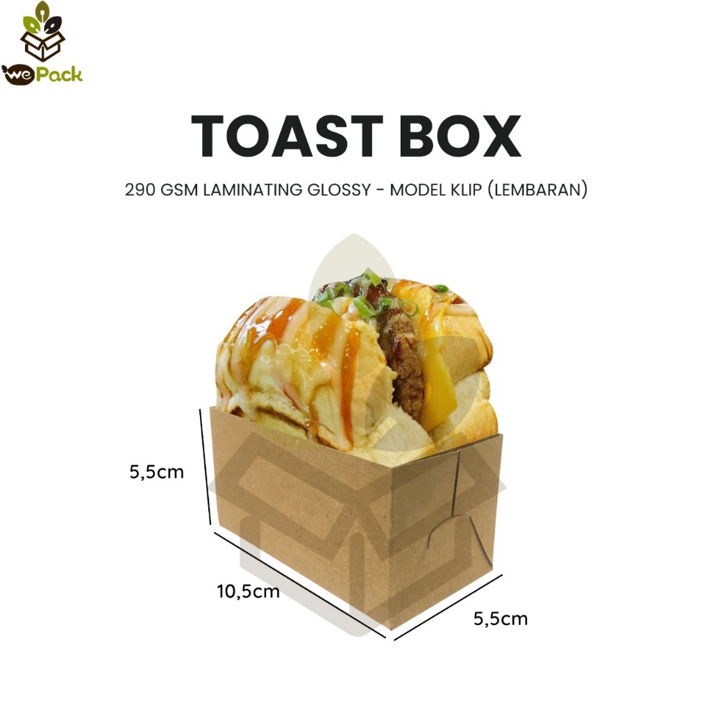 Jual Toast Box Bread Take Away Paper Tray Dus Kemasan Roti Panggang ...