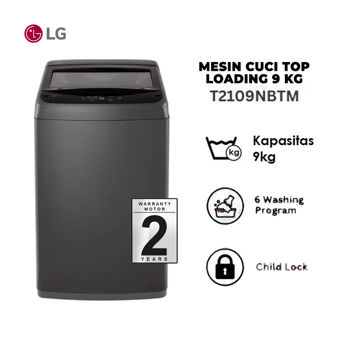Jual MESIN CUCI LG T2109NBTM 9kg | Shopee Indonesia