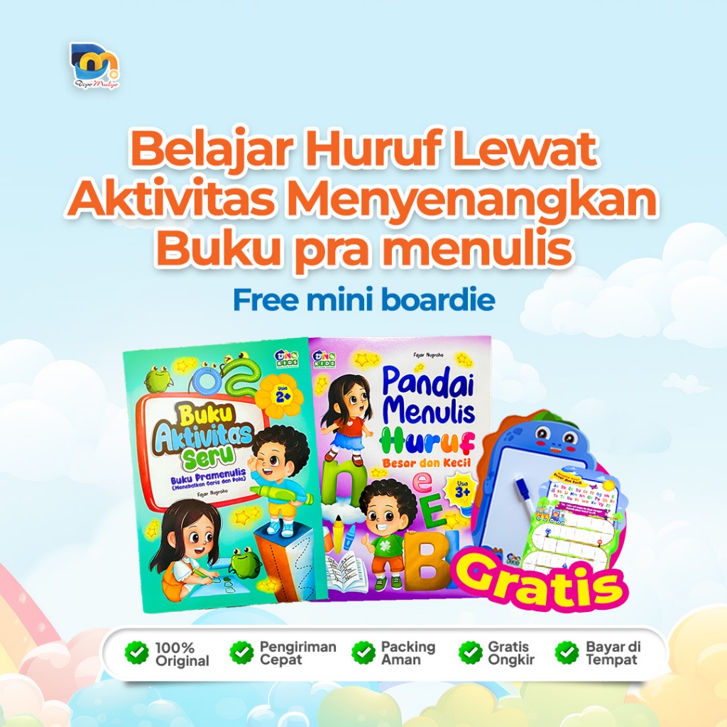 Jual Buku Pra Menulis Belajar Huruf Lewat Aktivitas Menyenangkan BONUS ...