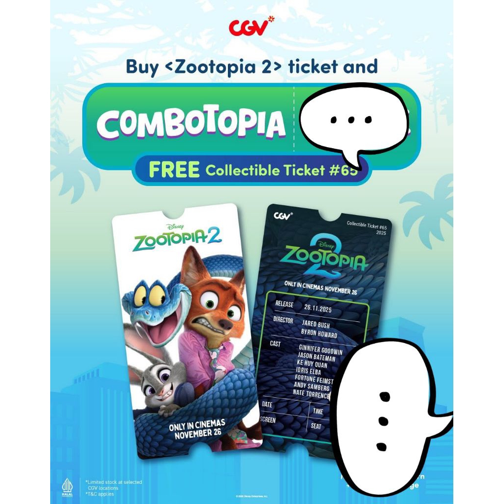 Jual Collectible Ticket CGV Zootopia 2 | Shopee Indonesia