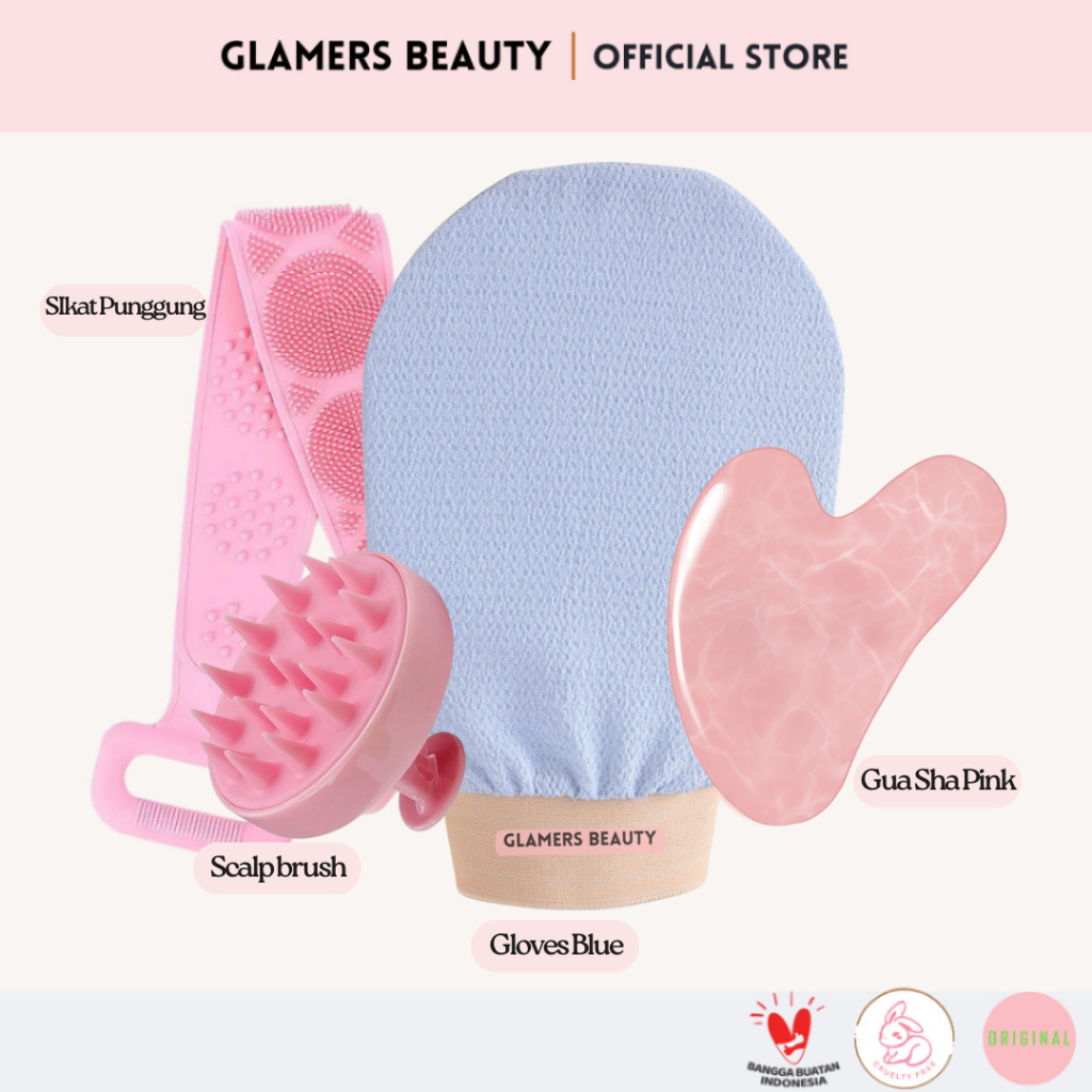 Jual Glamers Beauty - Bundling Penggosok punggu+Brush Samphoo random ...