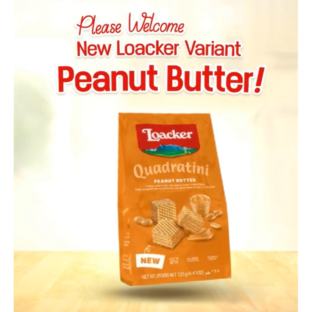 Jual Loacker Quadratini Peanut butter wafer 125 gr | Shopee Indonesia