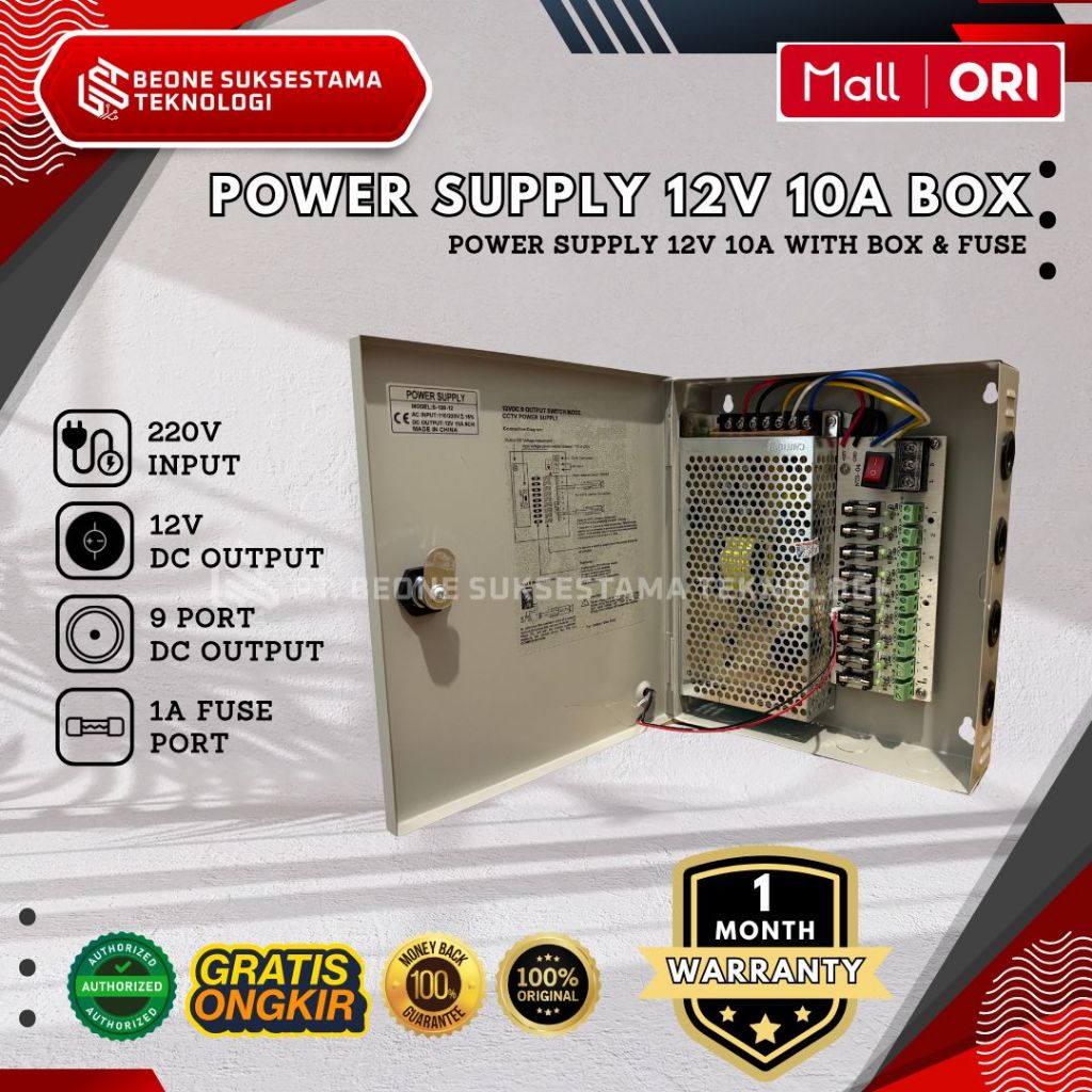 Jual PSU Power Supply CCTV 12V 10A Box -PSU Box CCTV - Garansi | Shopee ...