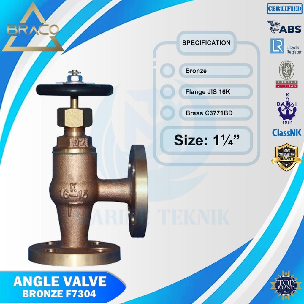 Jual ANGLE VALVE BRONZE F7304 16K 32 SIZE 1-1/4 | Shopee Indonesia