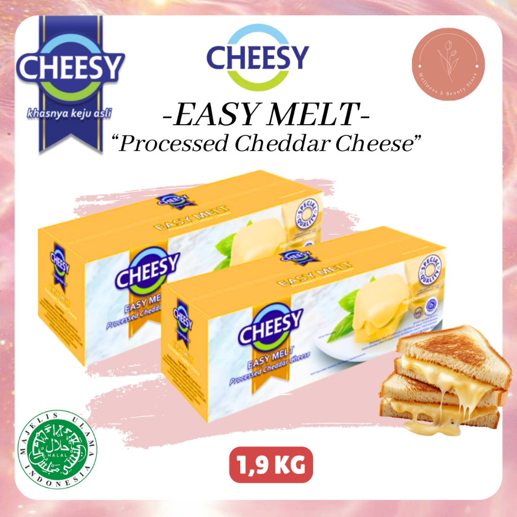 Jual Cheesy Easy Melt Cheddar Cheese 1,9 Kg | Chesy Keju Cheddar Easy ...