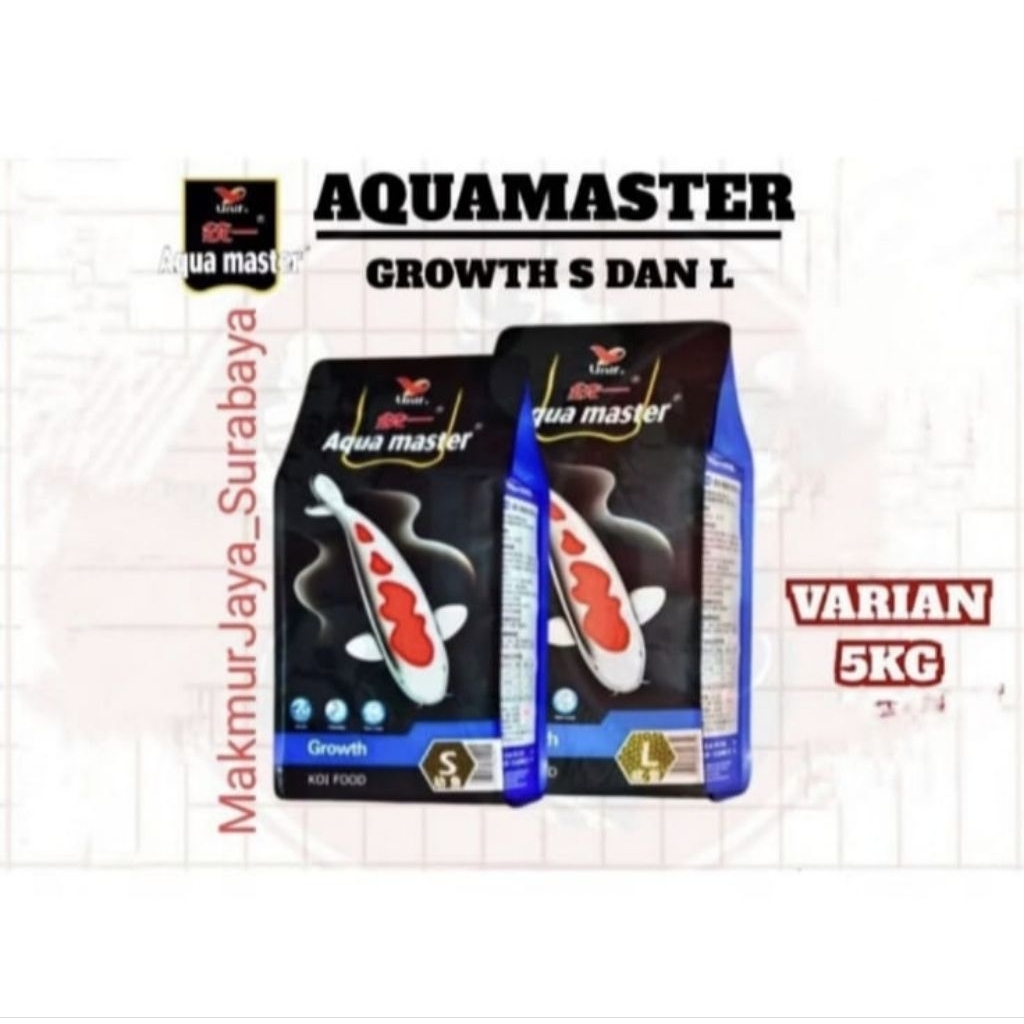 Jual Aqua Master GROWTH Koi Food ukuran S (2mm)& L (5mm) 5kg | Shopee ...