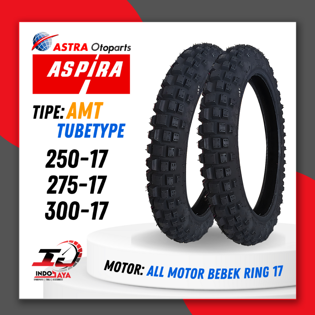 Jual [READY COD] BAN LUAR TUBETYPE ASPIRA AMT ( 2.50-17 / 2.75-17 / 3 ...