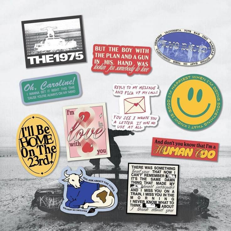 Jual Sticker The 1975 Aesthetic Set Glossy – Vinyl Waterproof | Sticker ...
