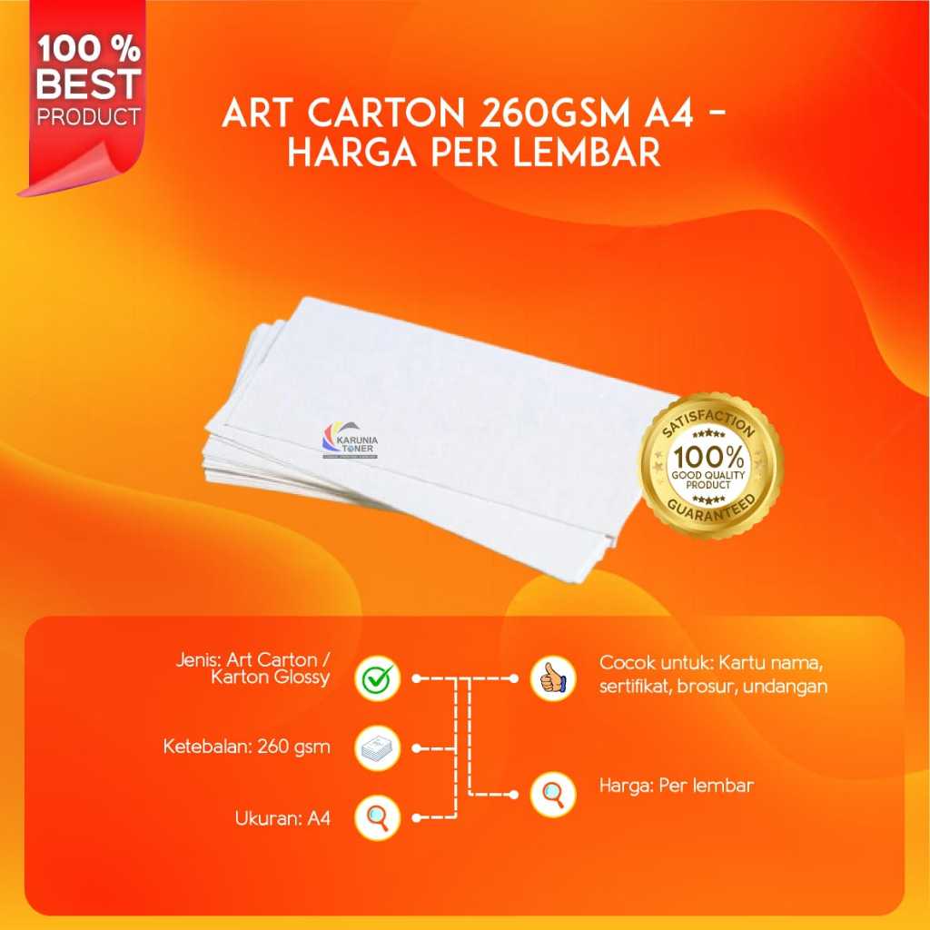 Jual Art Carton 260 gsm A4 / Kertas Karton Paper Glossy/ 10 PCS ...