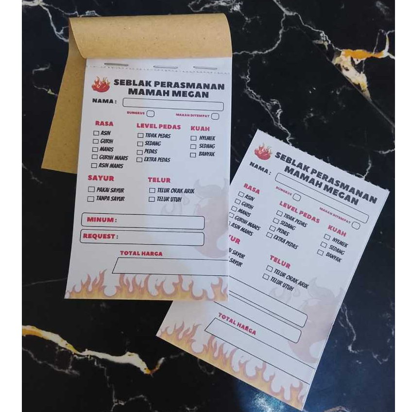 Jual BUKU PESANAN SEBLAK LIST PESANAN SEBLAK KERTAS PESANAN SEBLAK ...