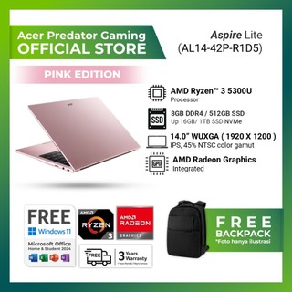 Jual [ PINK EDITION ] ACER ASPIRE LITE 14 AL14 42P-R1D5 RYZEN 3 5300 ...