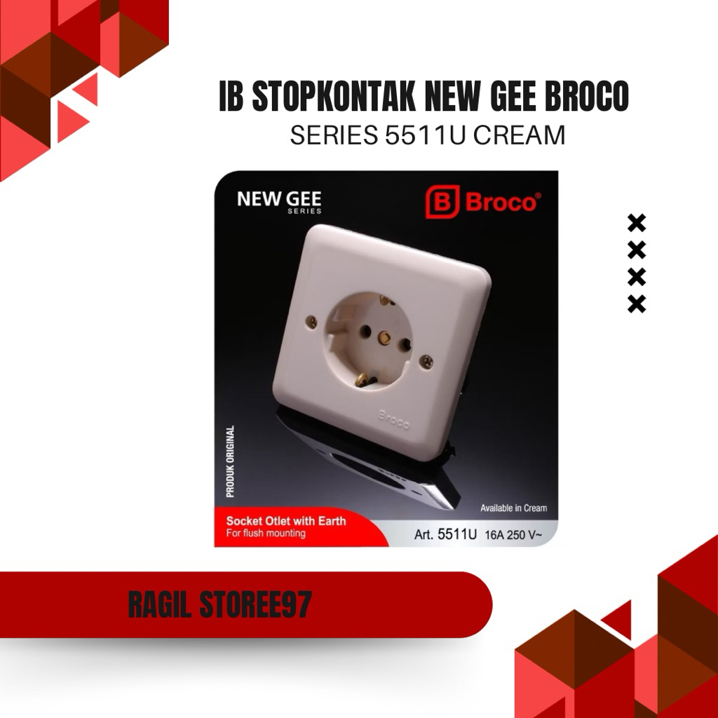 Jual Stopkontak tanam broco 5511U Ib Stopkontak New Gee Broco In Bow ...