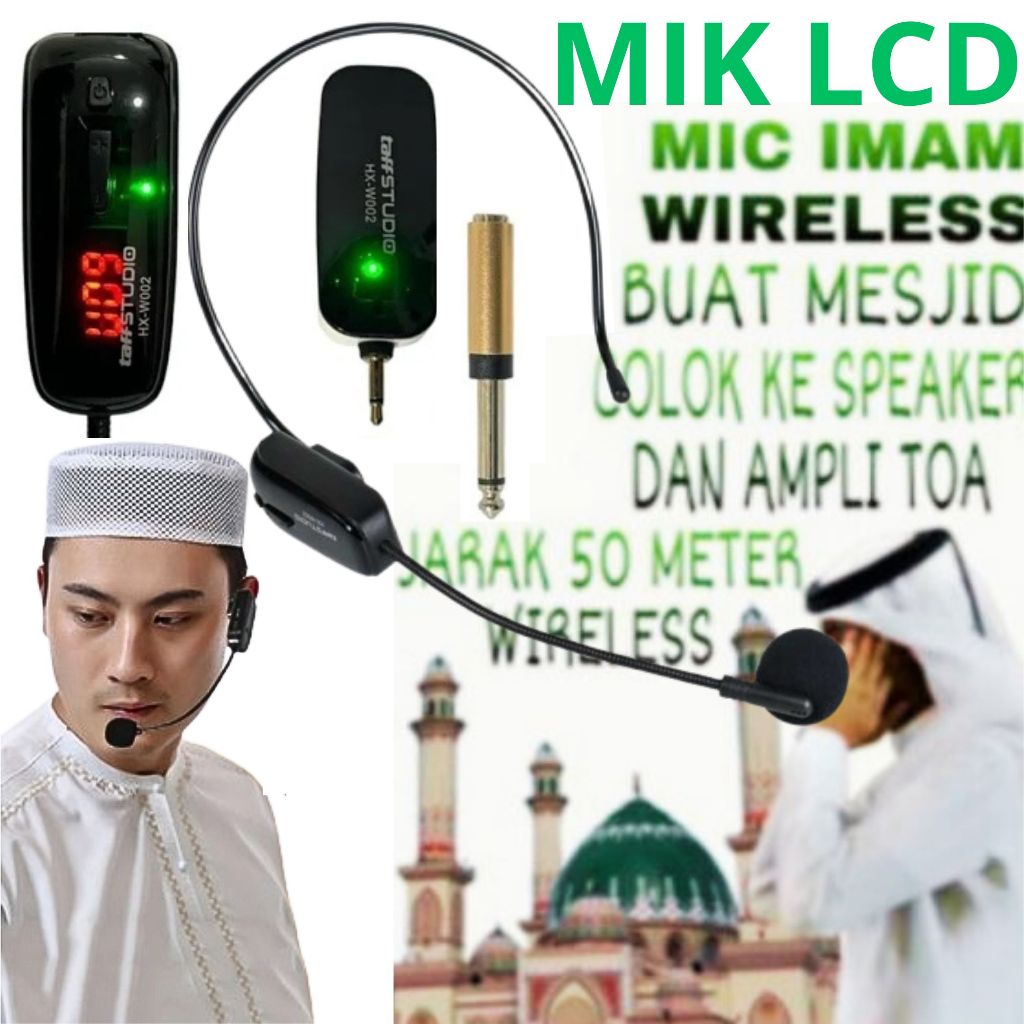 Jual TaffSTUDIO Wireless MIK LCD MIC Imam Masjid Microphone UHF Call ...