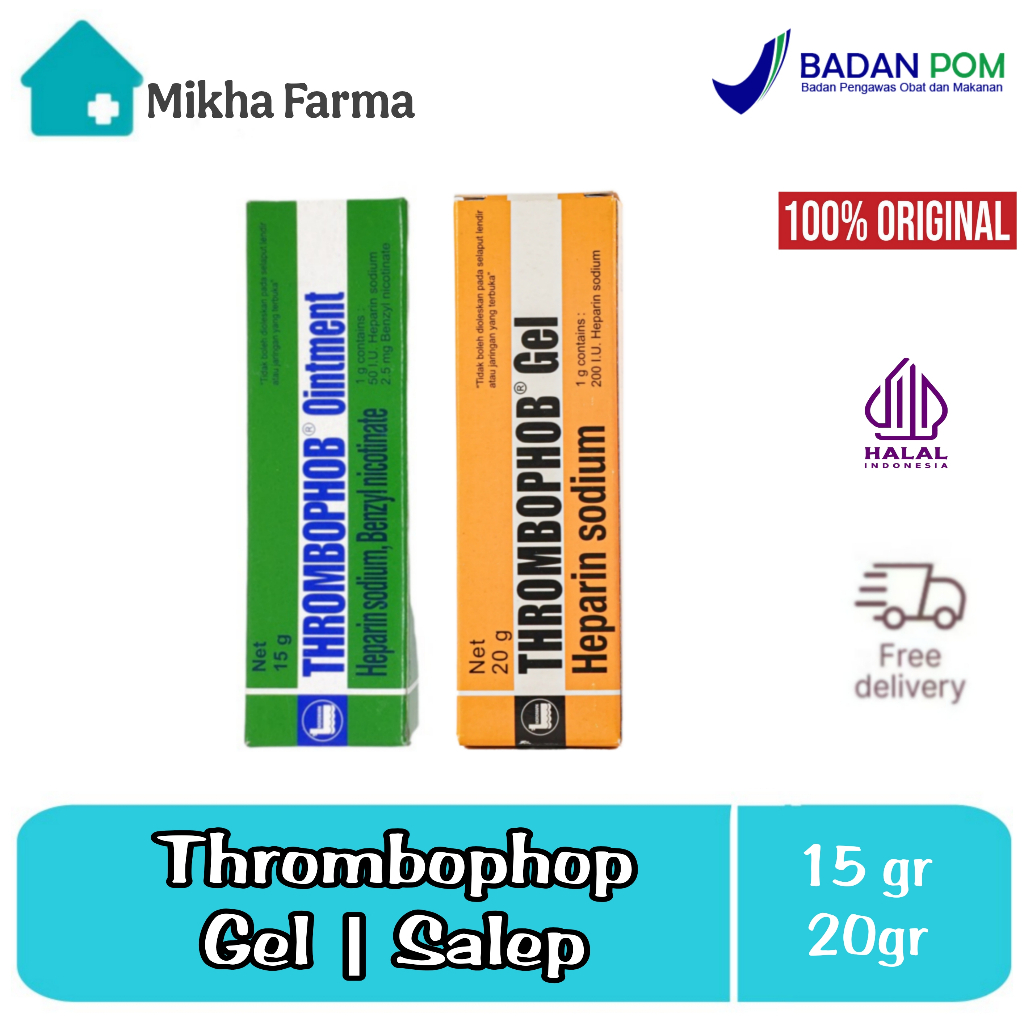 Jual Thrombophop Gel 20gr | Ointmen 15gr - Salep Untuk Memar, Bengkak ...