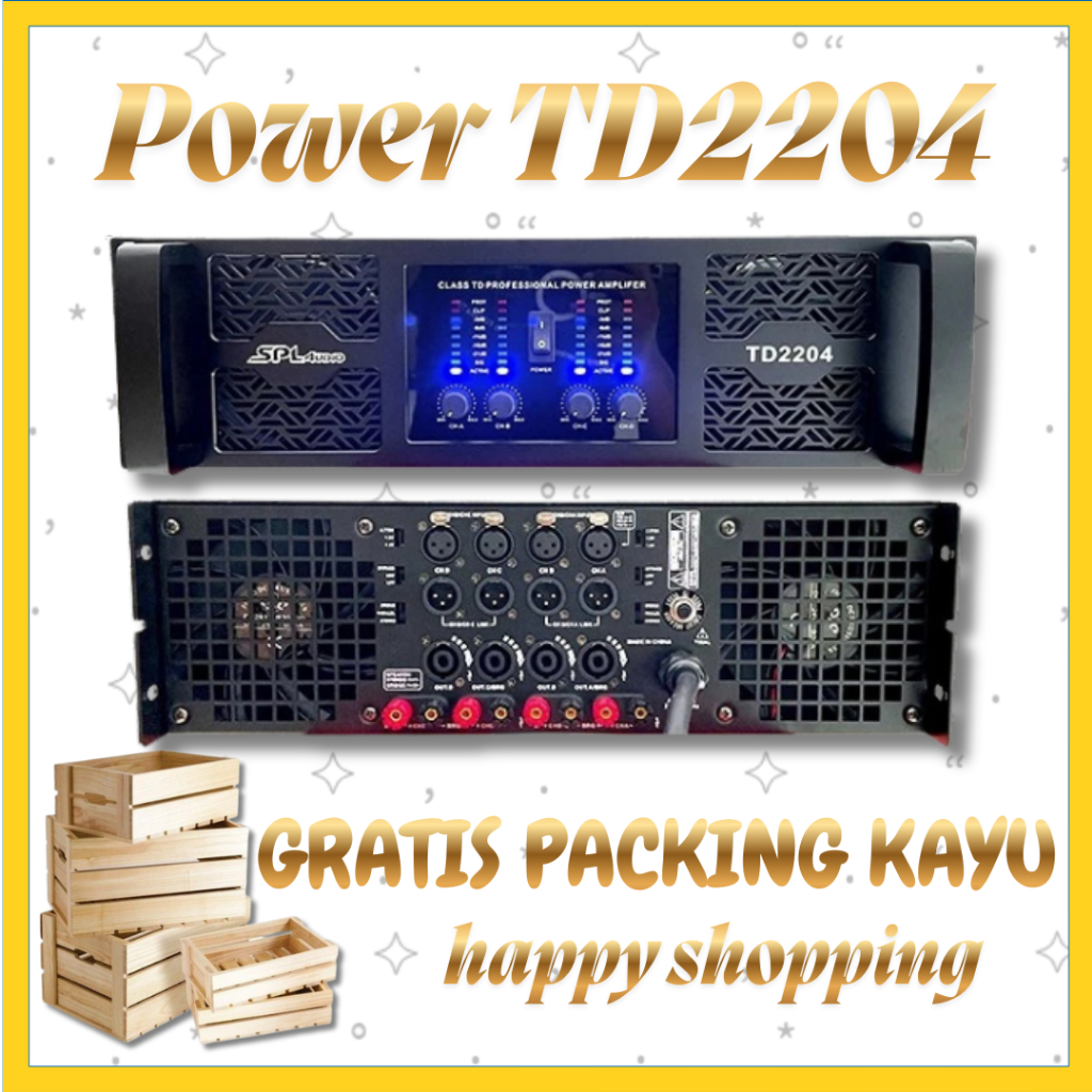 Jual Power Amplifier TD 2204 4ch 4400W 102dB SNR SPL AUDIO TD 2204 ...