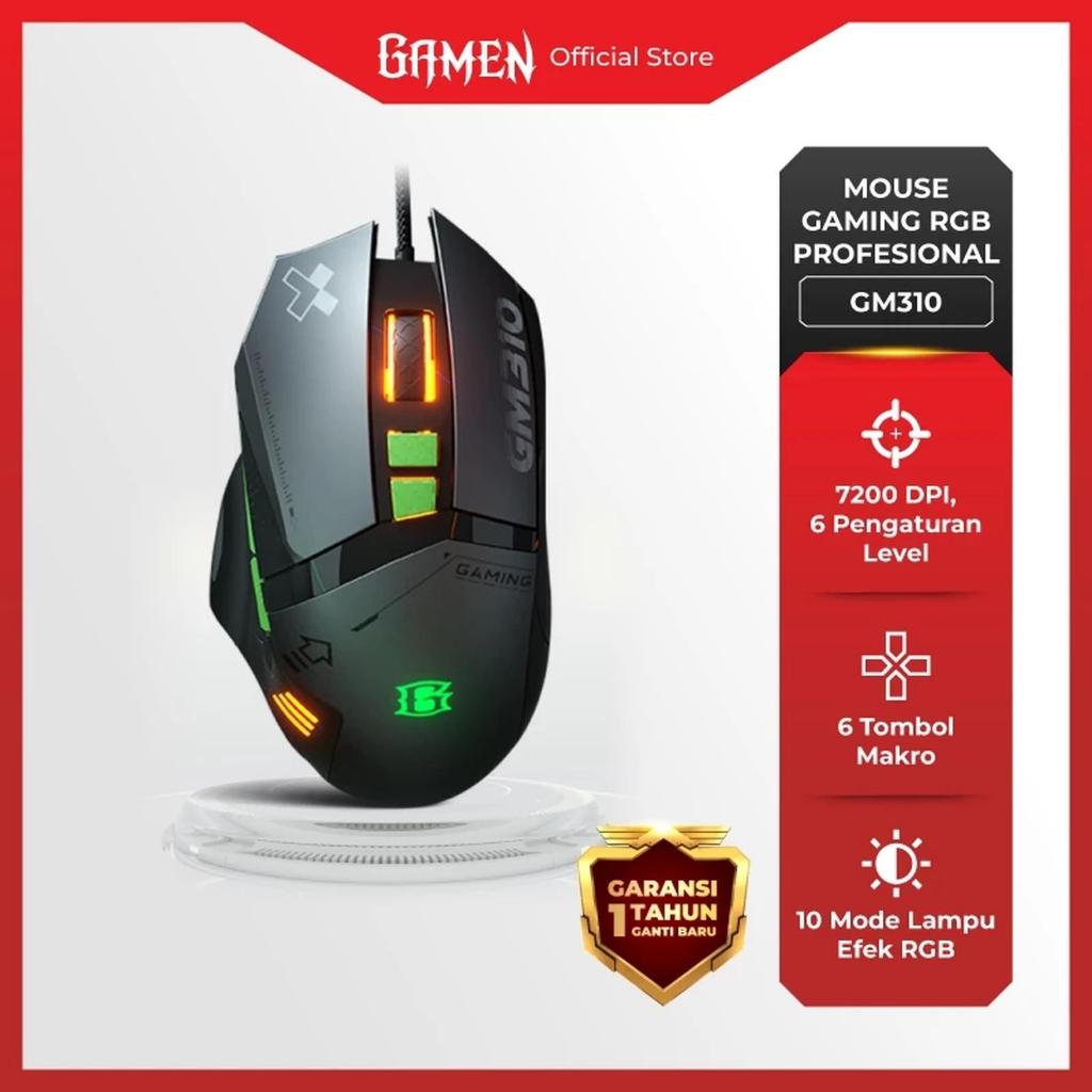 Jual GAMEN Pro Wired Kabel Mouse Computer GM310 RGB 7200 DPI With 6 ...