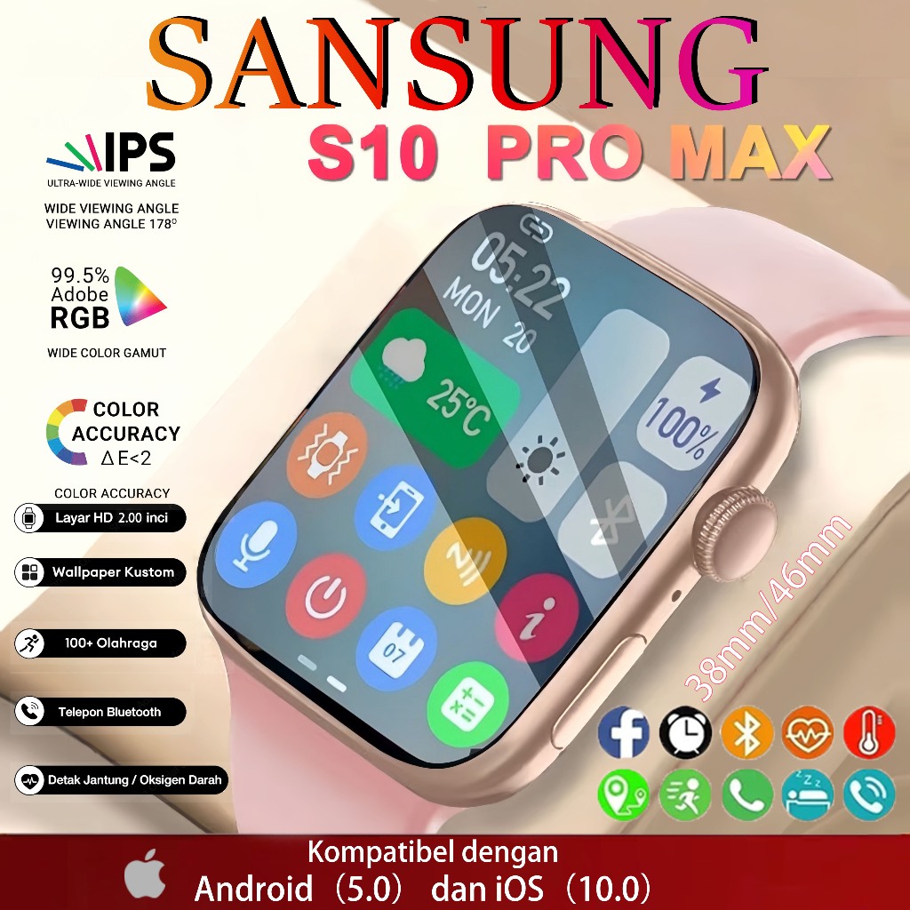 Jual [TIKO] SANSUNG Samrtwatch S10 Mini & S10 Pro Max 100%Original with ...