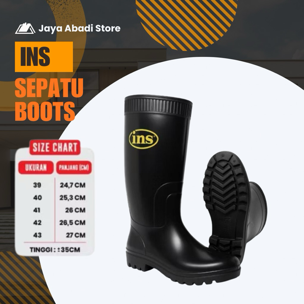 Jual INS Sepatu Boots Panjang Dilengkapi K3L | INS Sepatu Proyek ...