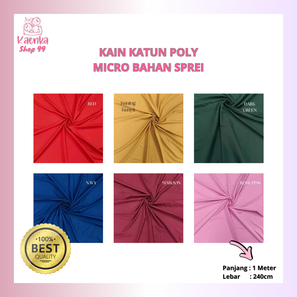 Jual Kain Katun Poly Micro Bahan Sprei Panjang 1 Meter Lebar 240cm ...
