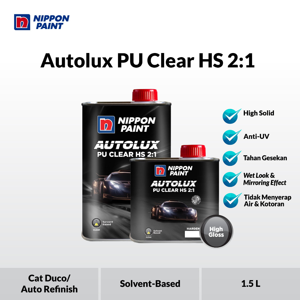 Jual Nippon Paint - Autolux PU Clear HS 2:1 - 1.5L SET - Cat Duco/ Auto ...