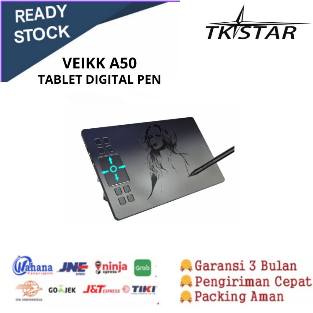 Jual VEIKK A50 Graphics Menggambar Tablet Digital Pen 8192 Sensitivitas ...