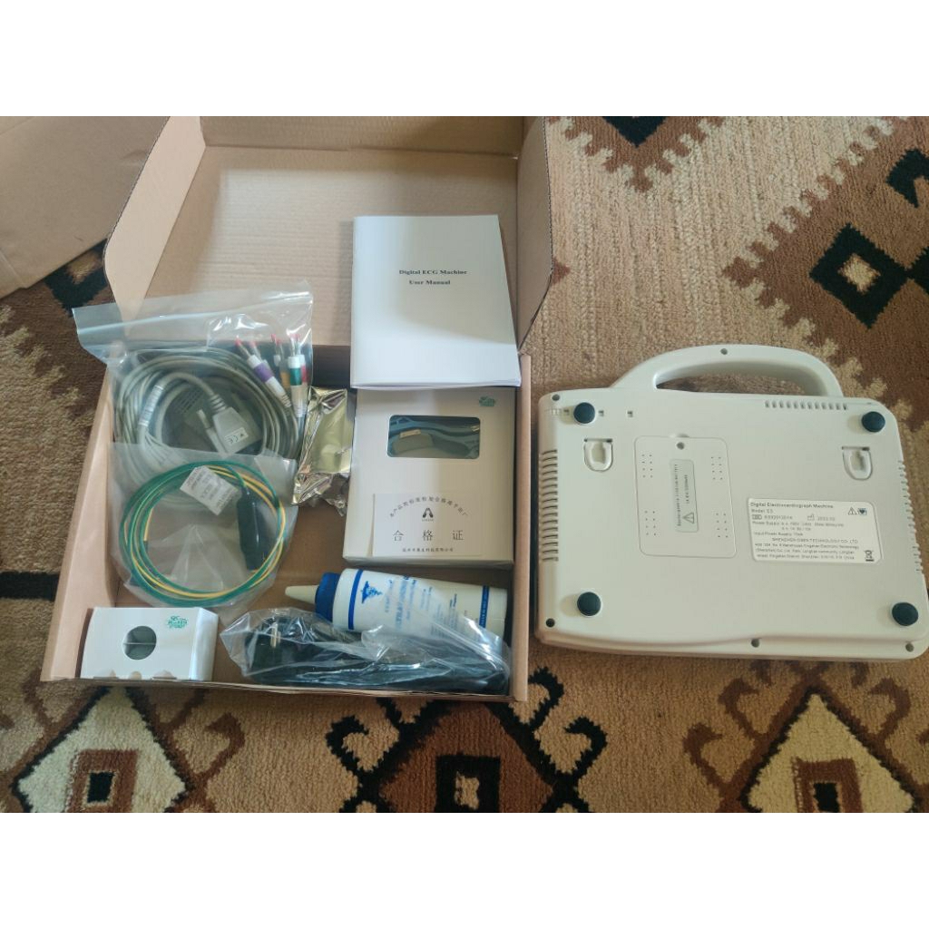 Jual Mesin Ekg jantung Touch 3 Channel Electrocardiograph lead ECG EKG ...