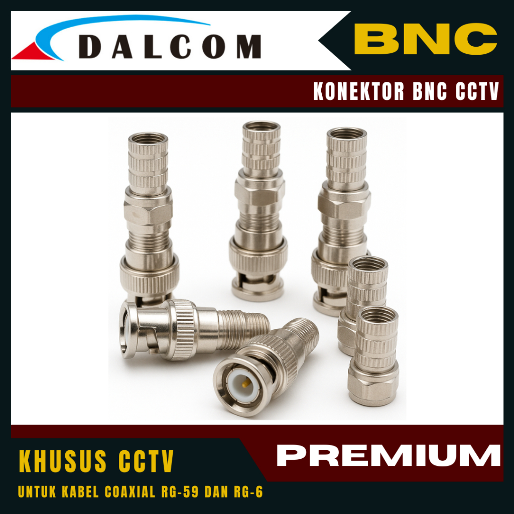 Jual Konektor BNC CCTV untuk kabel RG59 dan RG6 jack BNC cctv | Shopee ...