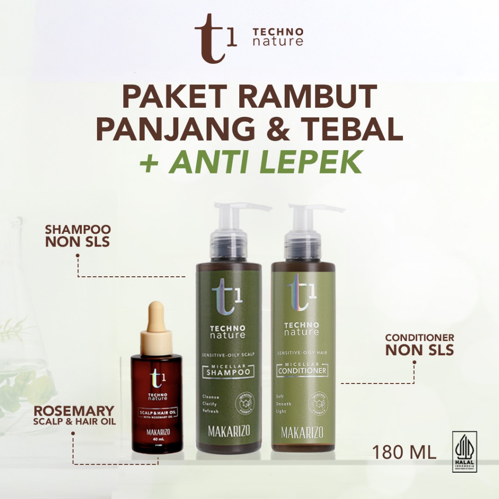 Jual Paket Rambut Panjang & Tebal + Anti Lepek | T1 Techno Nature ...