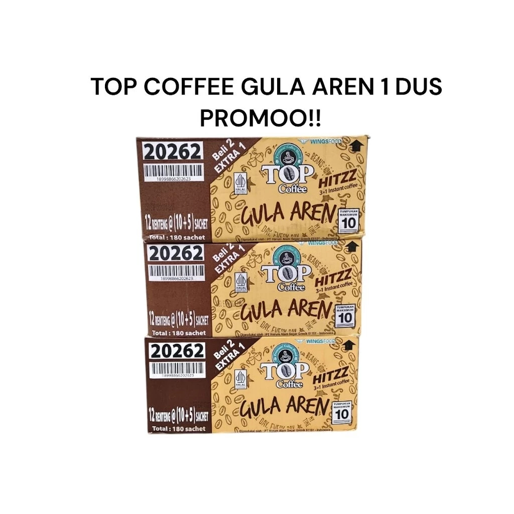 Jual KOPI TOP GULA AREN 22g DUS ( ISI 180 SACHET ) | Shopee Indonesia