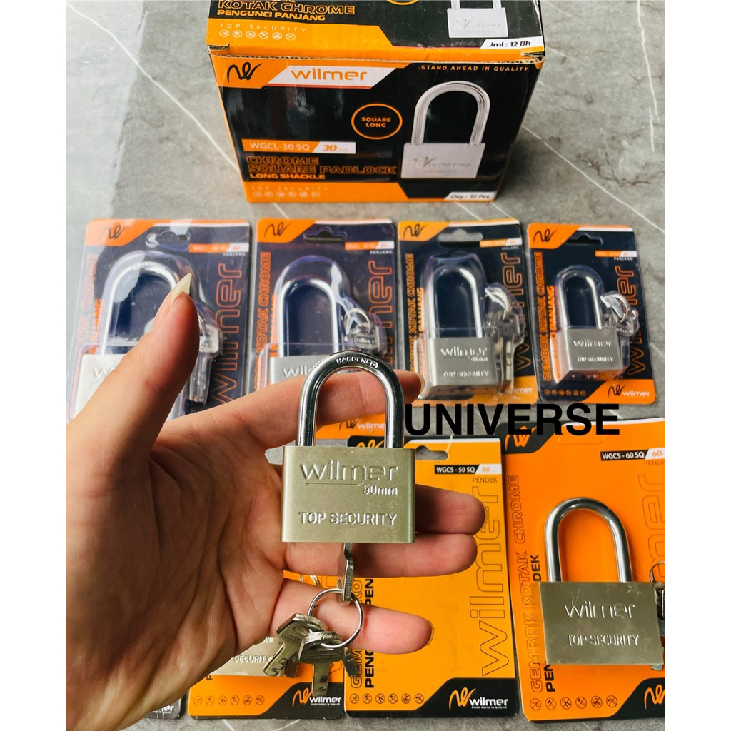 Jual Grosir(12pcs) Gembok Pagar Wilmer Anti Karat 30 40 50 60 ml ...