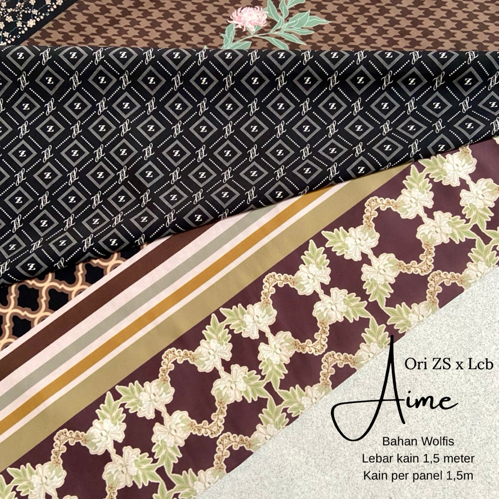 Jual Kain Ori Lcb x ZS Motif Aime Bahan Wolfis ( HARGA TERTERA UNTUK ...