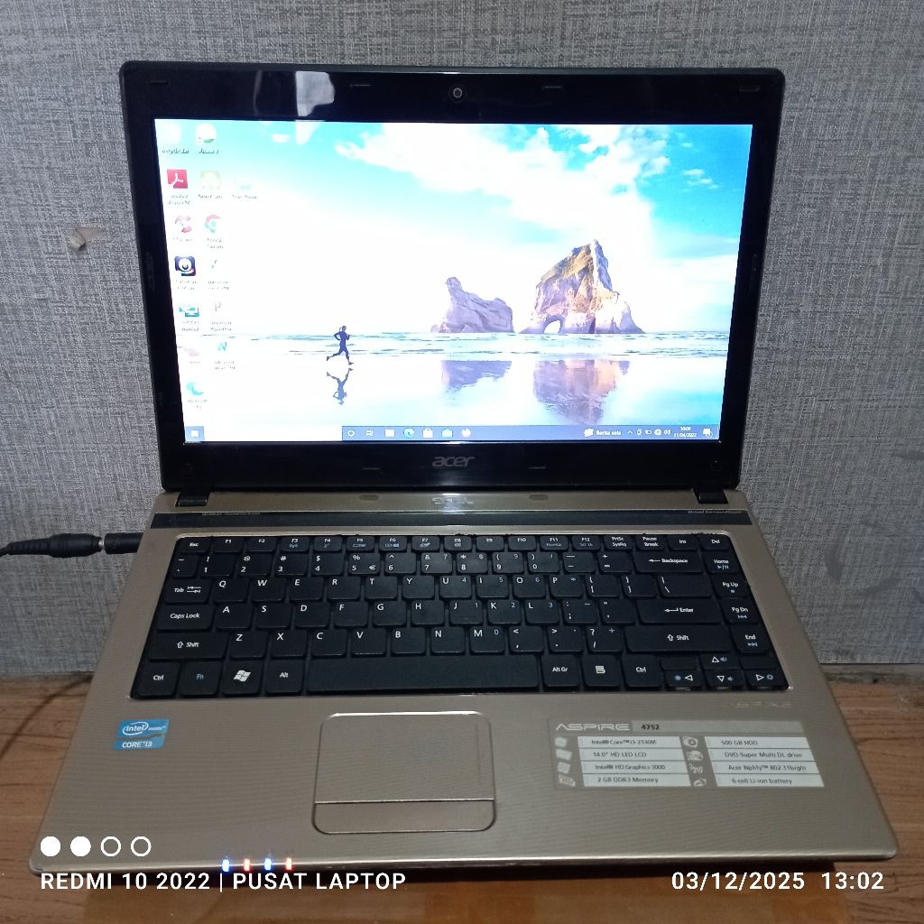 Jual Laptop Acer Aspire 4752 series MS2347 Windows 10 pro CoreTM i3 ...