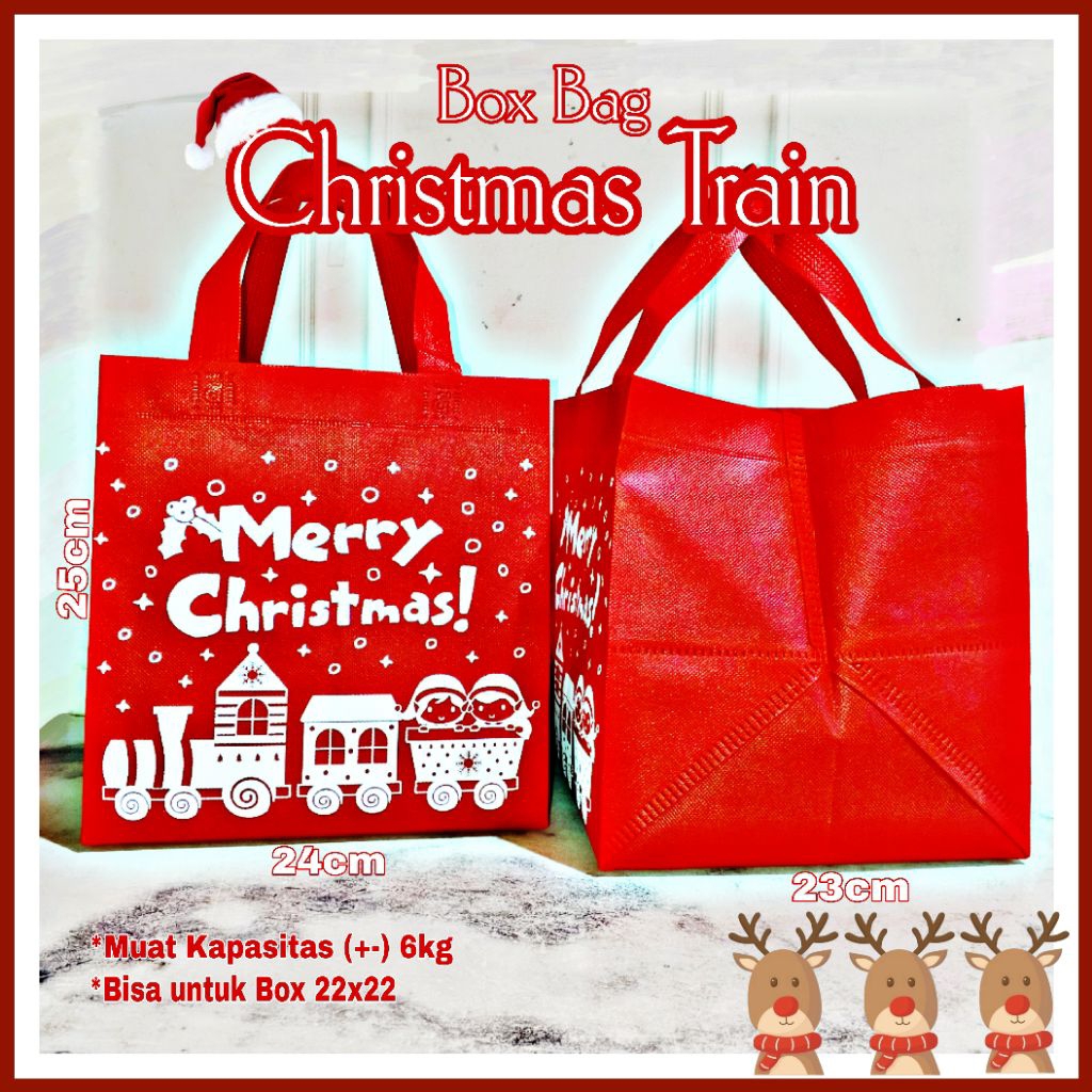 Jual Goodiebag natal / Tas parcel natal ukuran PxLxT 24x23x25 tas ...