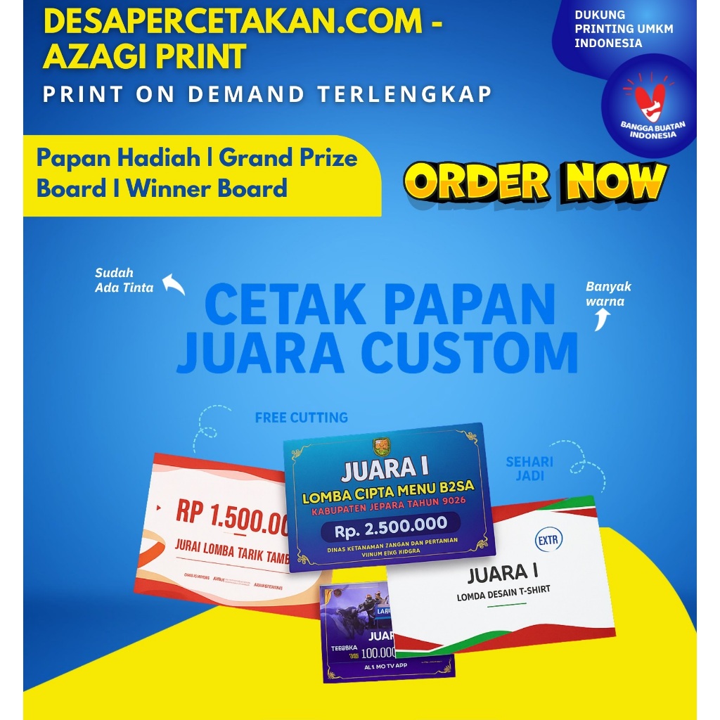 Jual Cetak Papan Juara Custom Kompetisi Lomba Berkualitas Tinggi Dan ...