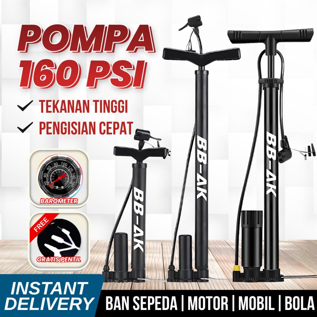 Jual Pompa Angin 160 PSI Ban Sepeda Motor Mobil Bola Balon | Pompa ...